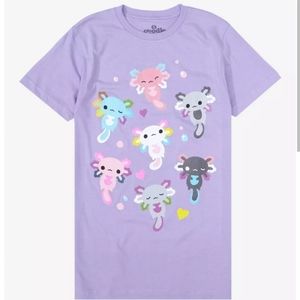 Tops | Purple Pastel Kawaii Axolotl Chibi Tee Shirt Hot Topic New Tags ...